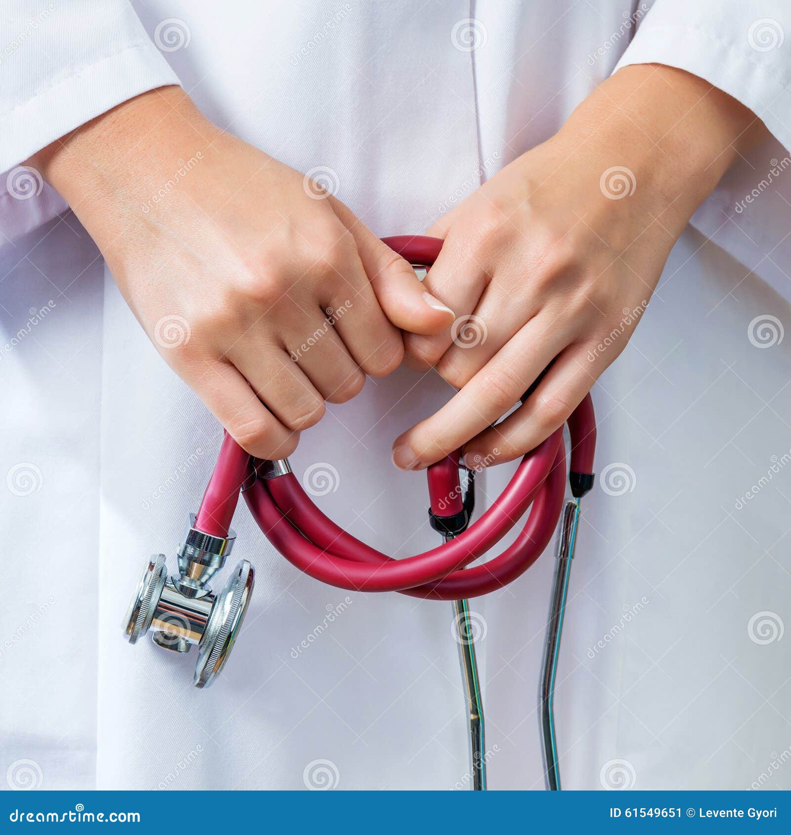 Doctor with Red Stethoscope Stock Image - Image of doctor, cardiologist ...