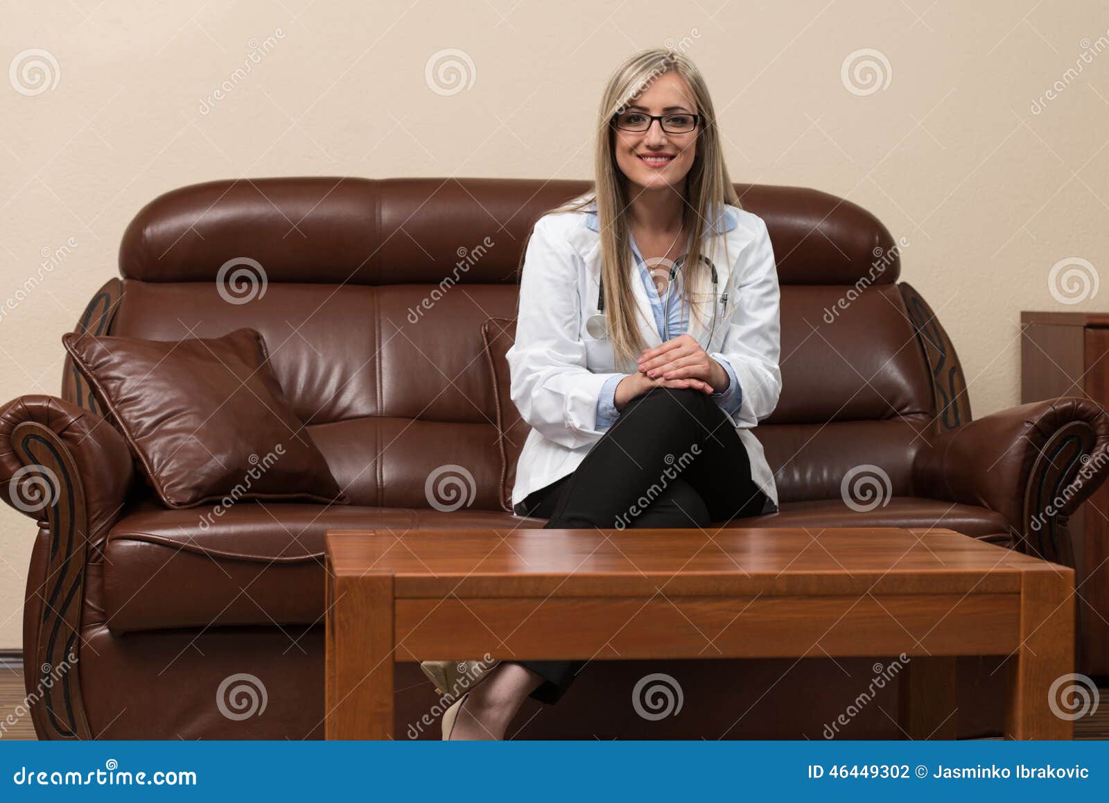 Doctor Relaxes Sitting in the Office Stock Photo - Image of expressing ...