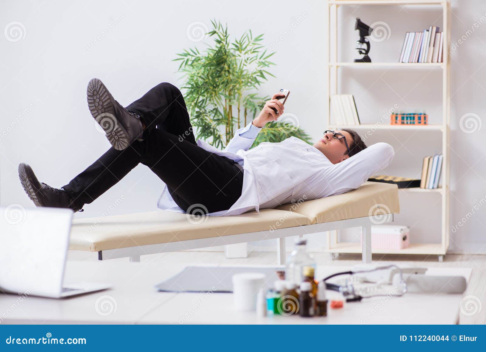 The Doctor Relaxing after Complex Surgery in Hospital Stock Photo ...