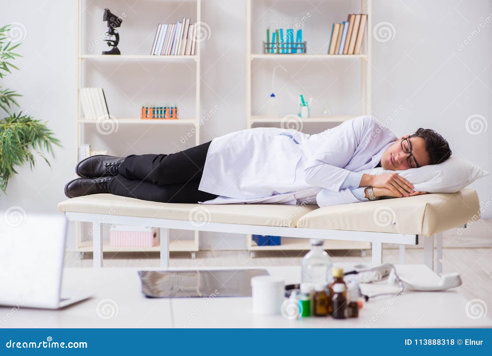 The Doctor Relaxing after Complex Surgery in Hospital Stock Photo ...