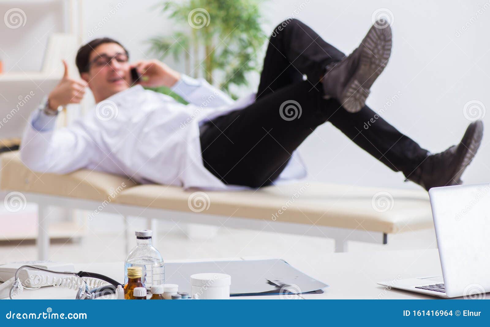 The Doctor Relaxing after Complex Surgery in Hospital Stock Photo ...