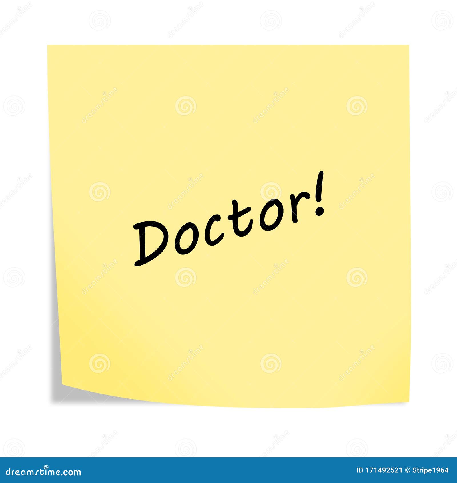 Doctor Reminder Post Note Isolated on White with Clipping Path Stock ...