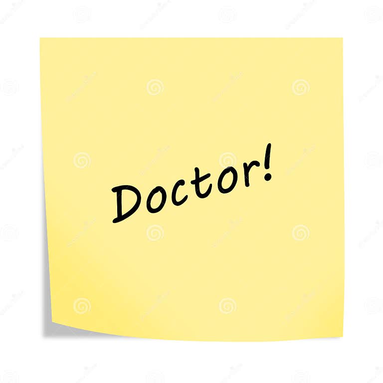 Doctor Reminder Post Note Isolated on White with Clipping Path Stock ...