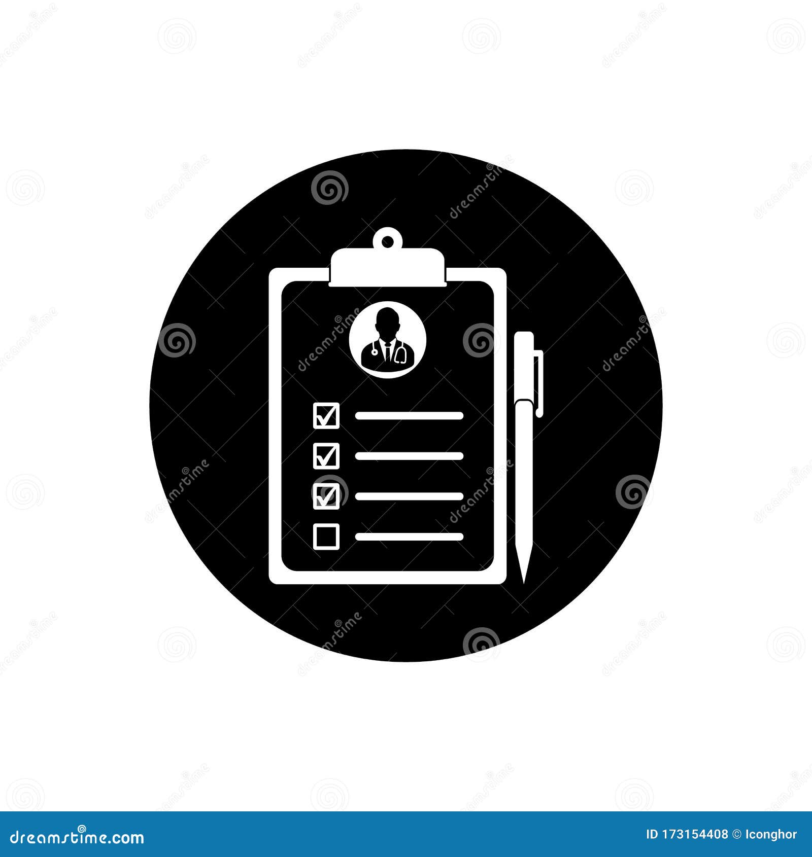 Doctor Report Icon. stock vector. Illustration of doctor - 173154408
