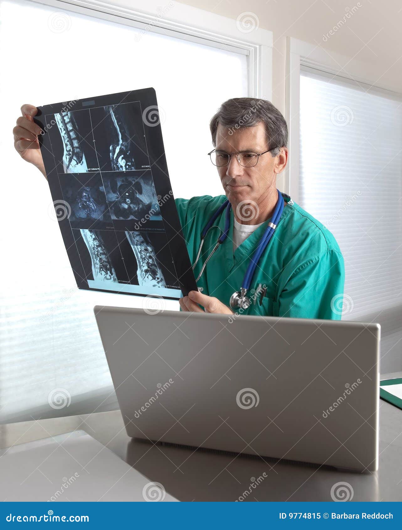 Doctor Reviewing Patient MRI Scans Stock Image - Image of radiologist ...