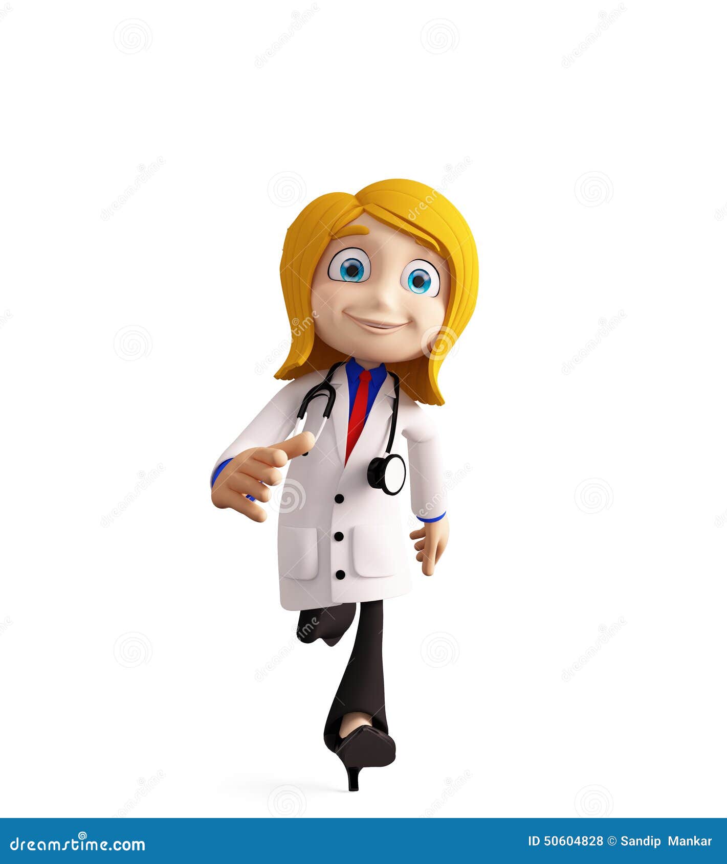 Doctor with running pose stock illustration. Illustration of ...