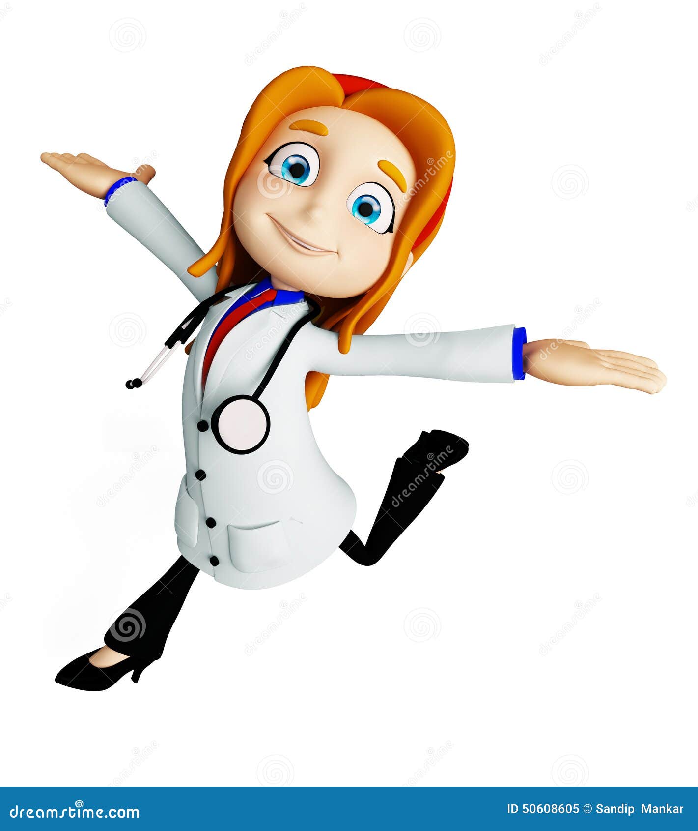 Doctor With Running Pose Stock Illustration - Image: 50608605