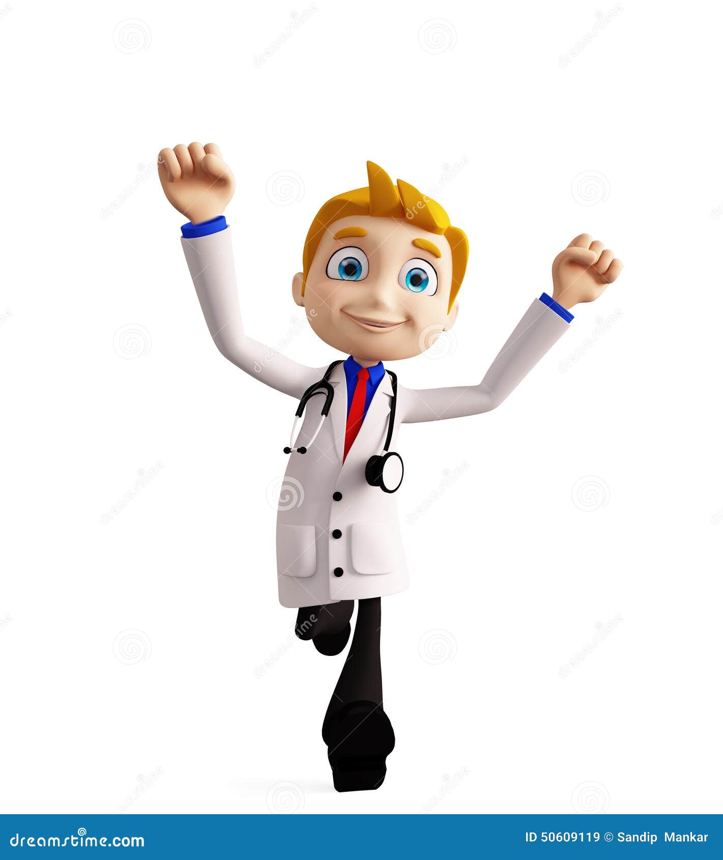 Doctor with running pose stock illustration. Illustration of emergency ...