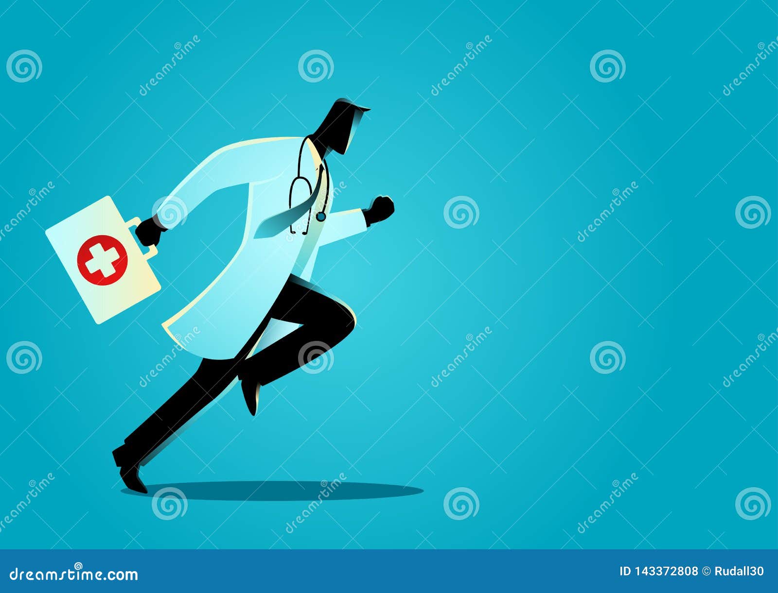 Doctor Running With Defibrillator Medical Clinics Worker Reanimation ...