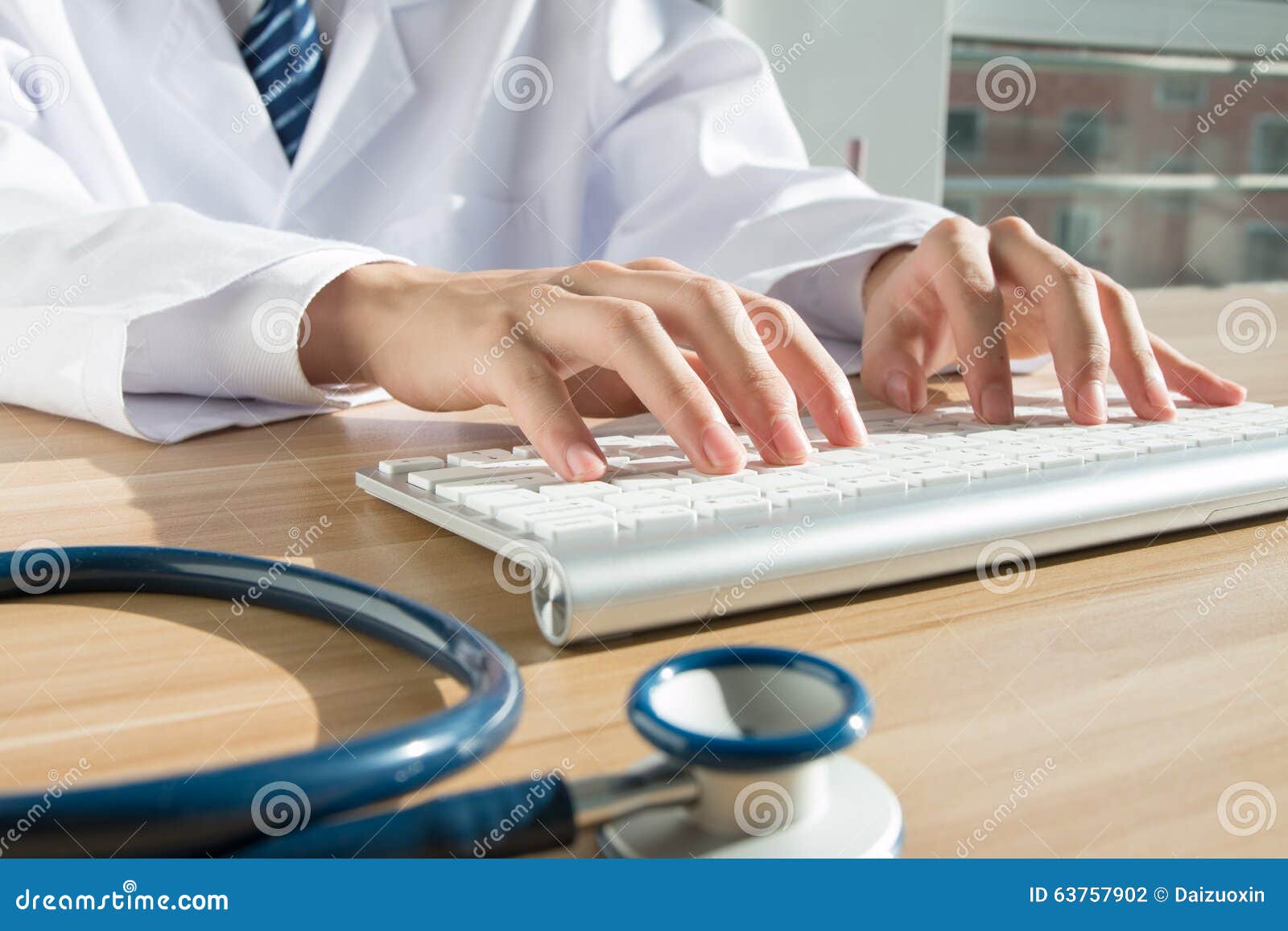 Doctor S Hand at Computer Typing Stock Photo - Image of close, doctors ...