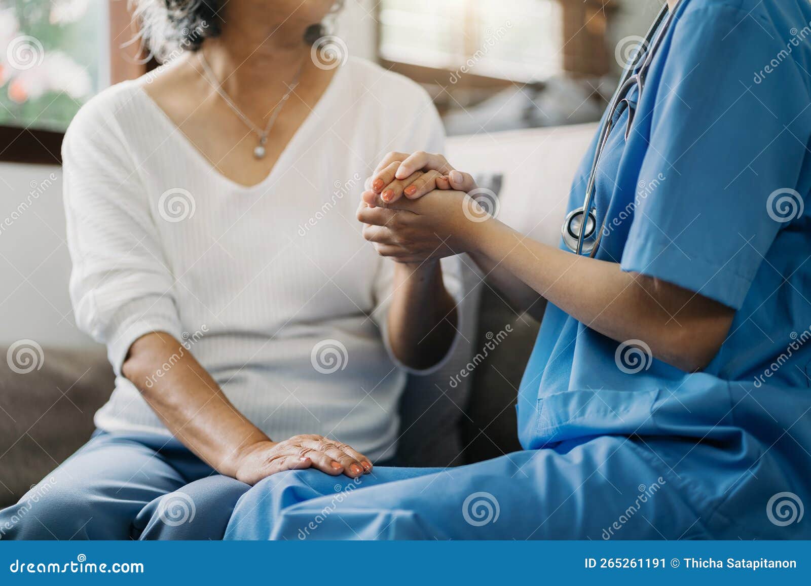 Doctor S Hand Reassuring Elderly Patient Stock Image - Image of ...