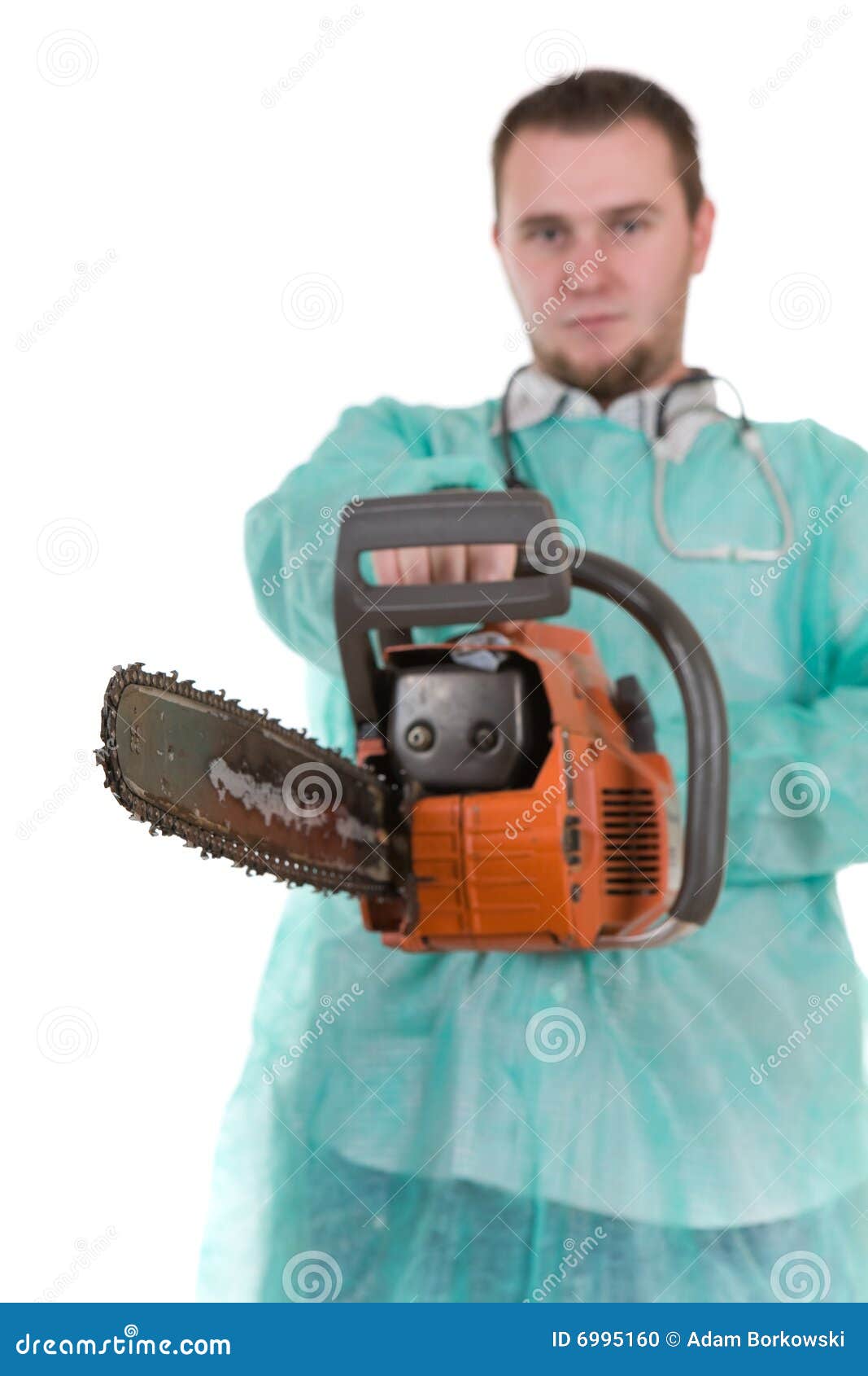 Doctor with saw stock photo. Image of chainsaw, operate - 6995160