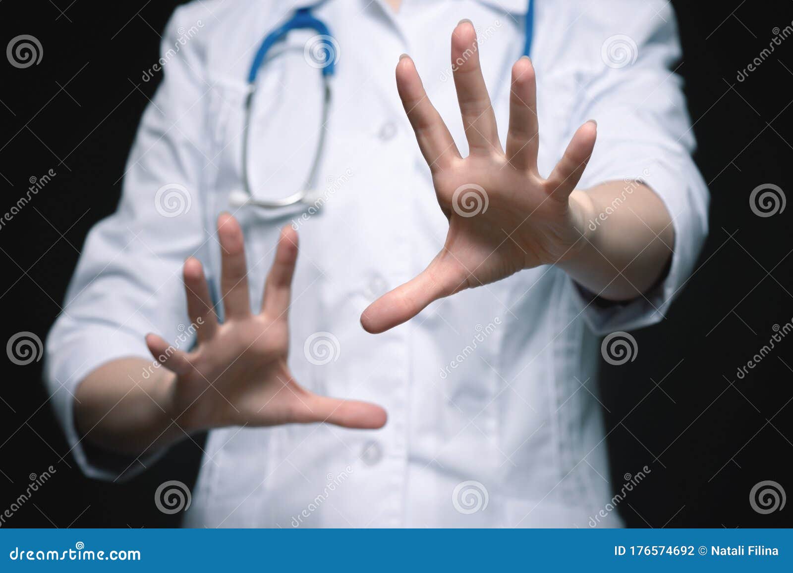Doctor scared stock photo. Image of coronavirus, control - 176574692