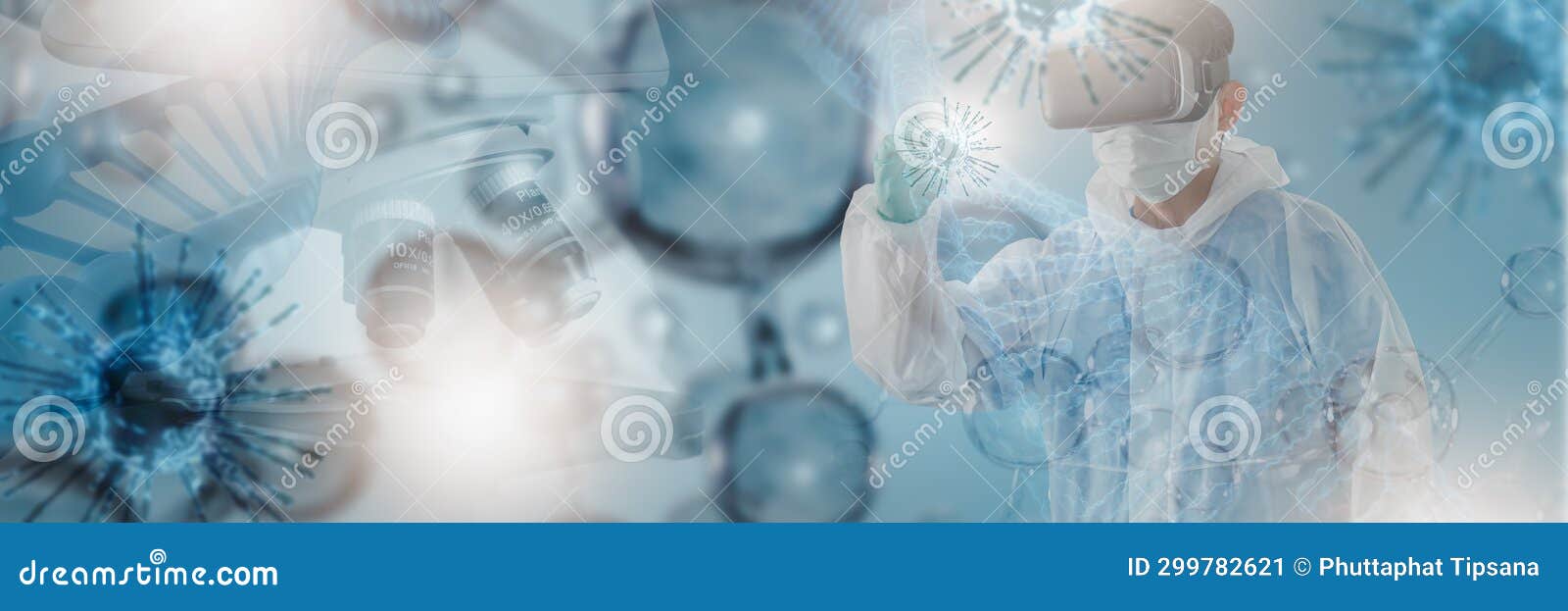 Doctor or Scientist Using Smart Visual Interface Screen,information ...