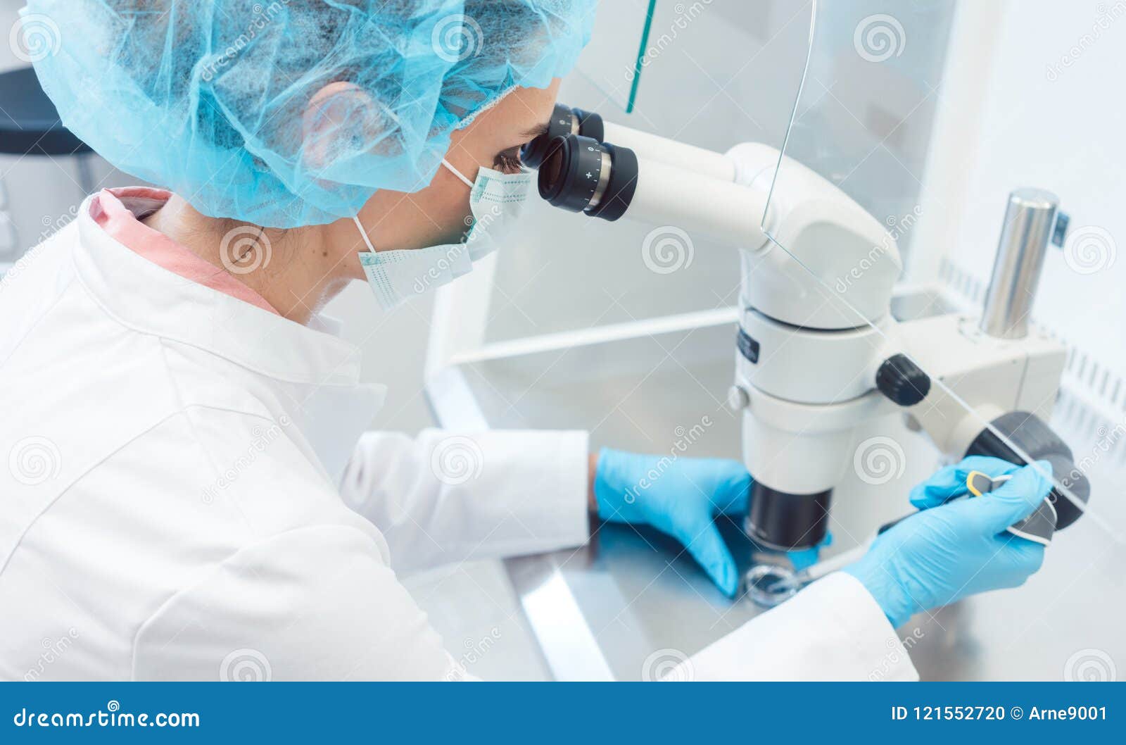 Doctor or Scientist Working on Biotech Experiment in Laboratory Stock ...