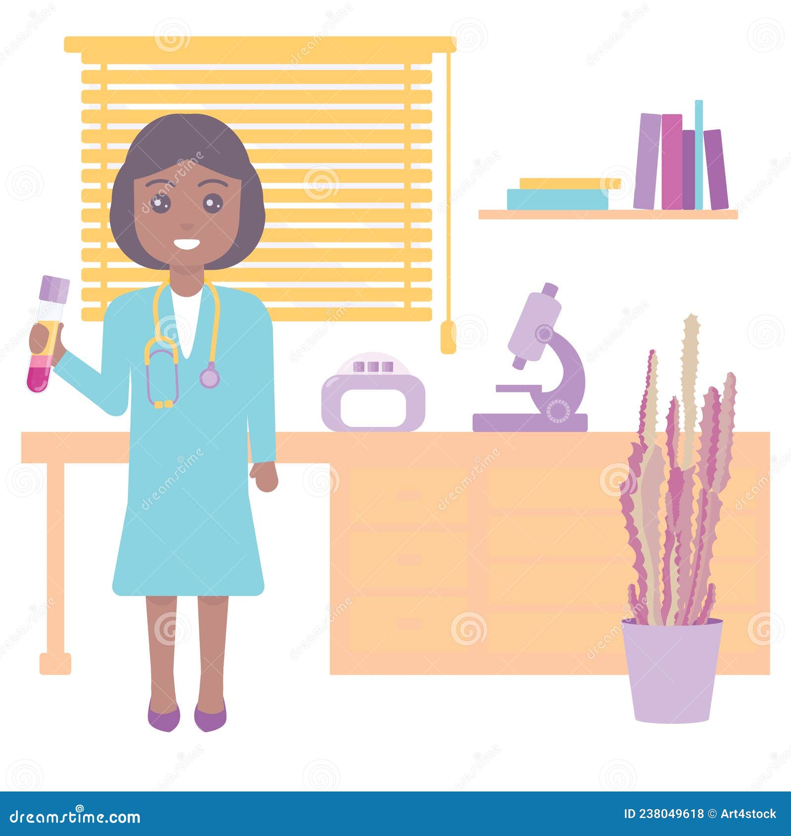 Doctor Scientist Working in a Hospital Laboratory Stock Vector ...