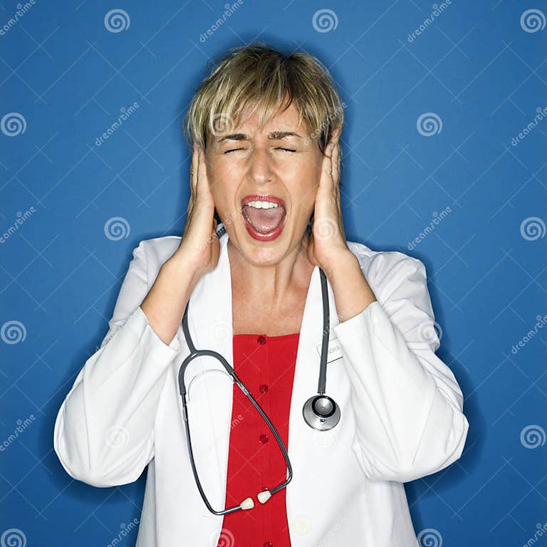Doctor screaming. stock photo. Image of occupation, career - 5034418