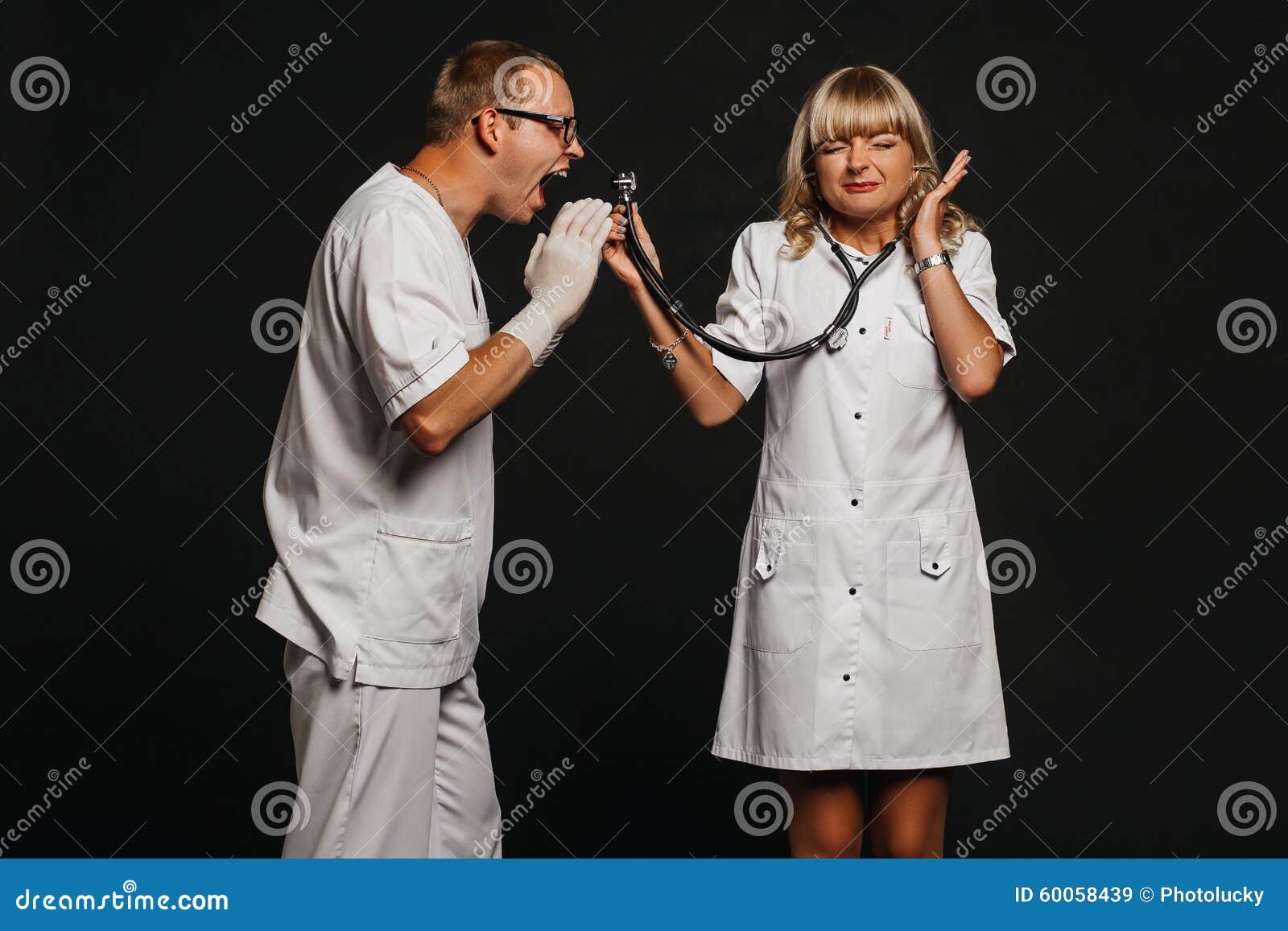 Doctor Screaming in the Stethoscope Stock Image - Image of diagnose ...