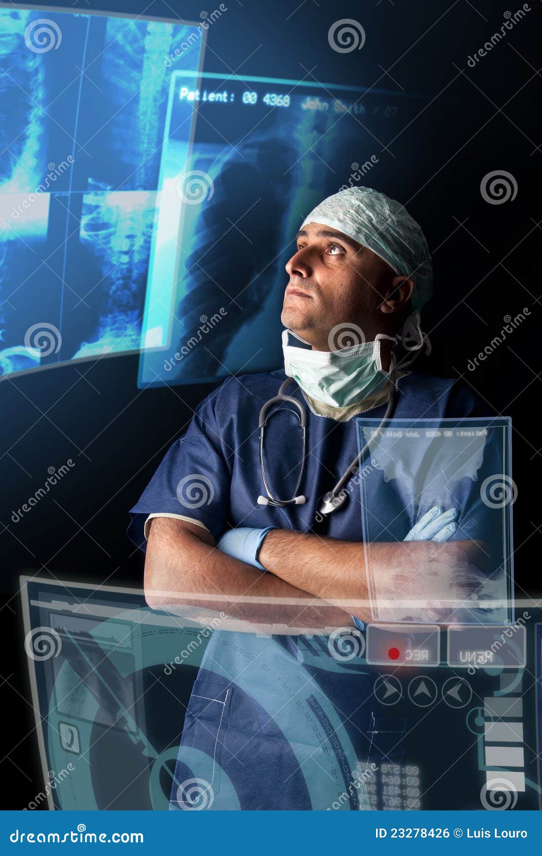 Doctor with screens stock photo. Image of profession - 23278426