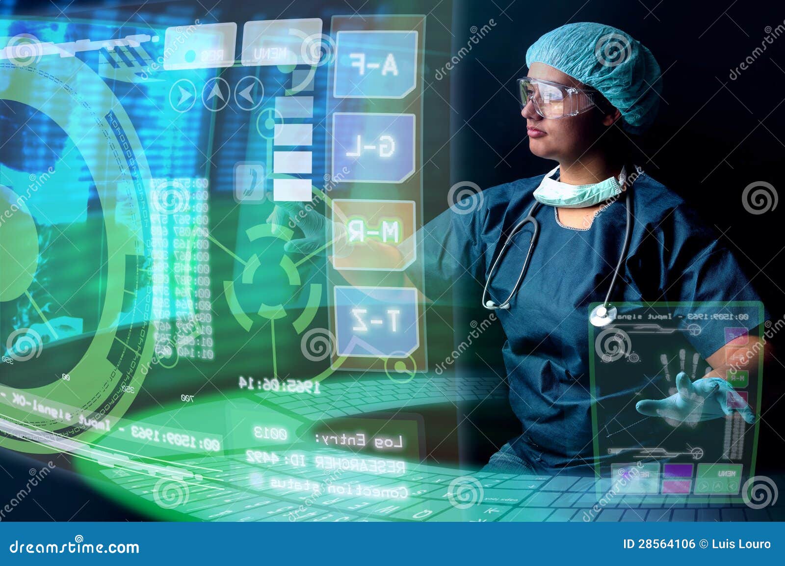 Doctor with screens stock photo. Image of digital, screens - 28564106