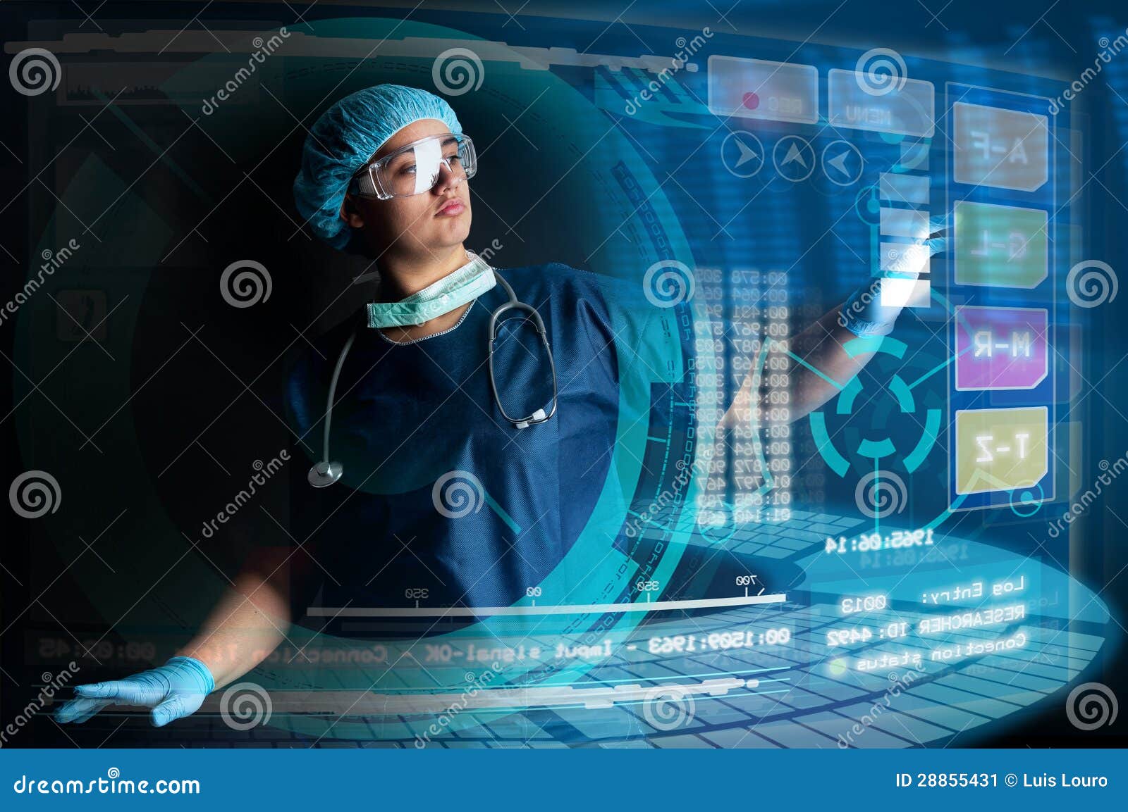 Doctor with screens stock image. Image of science, medic - 28855431