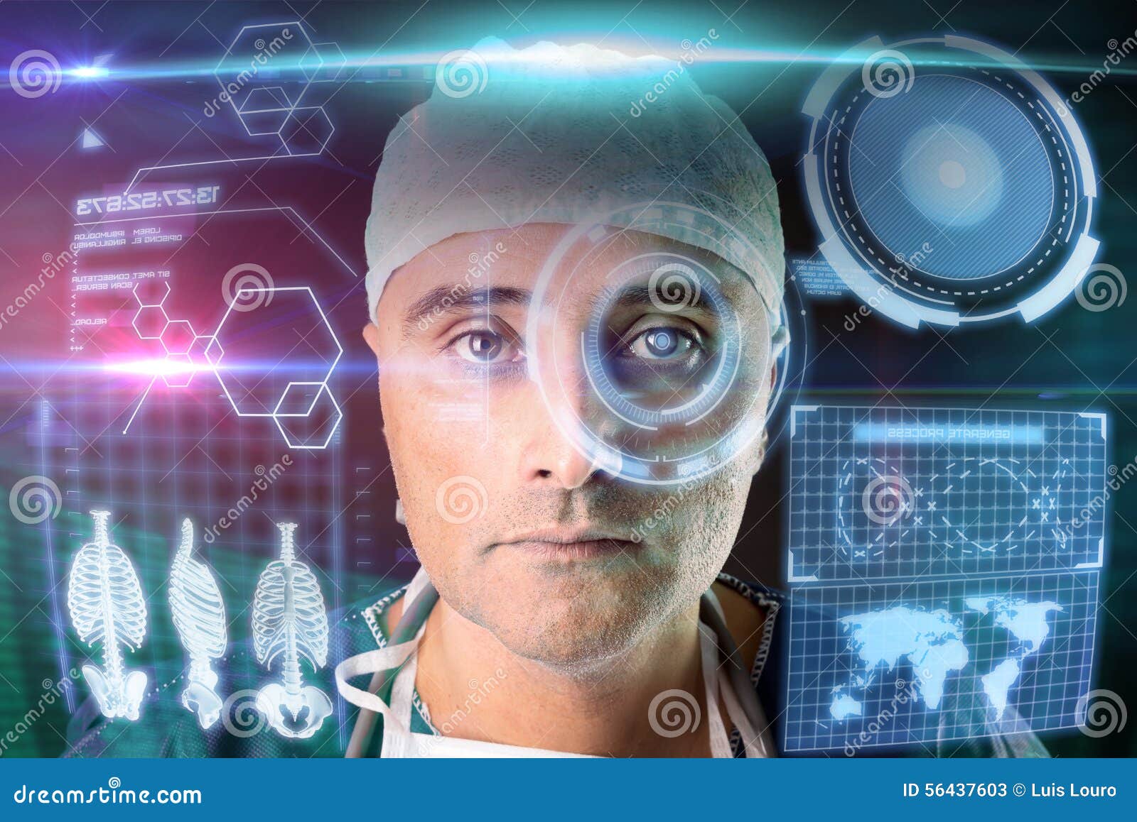 Doctor with screens stock image. Image of profession - 56437603