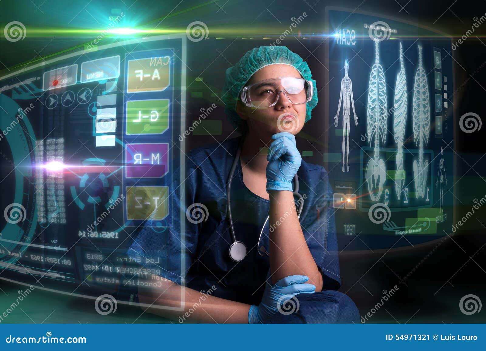 Doctor with screens stock image. Image of emergency, lifestyle - 54971321