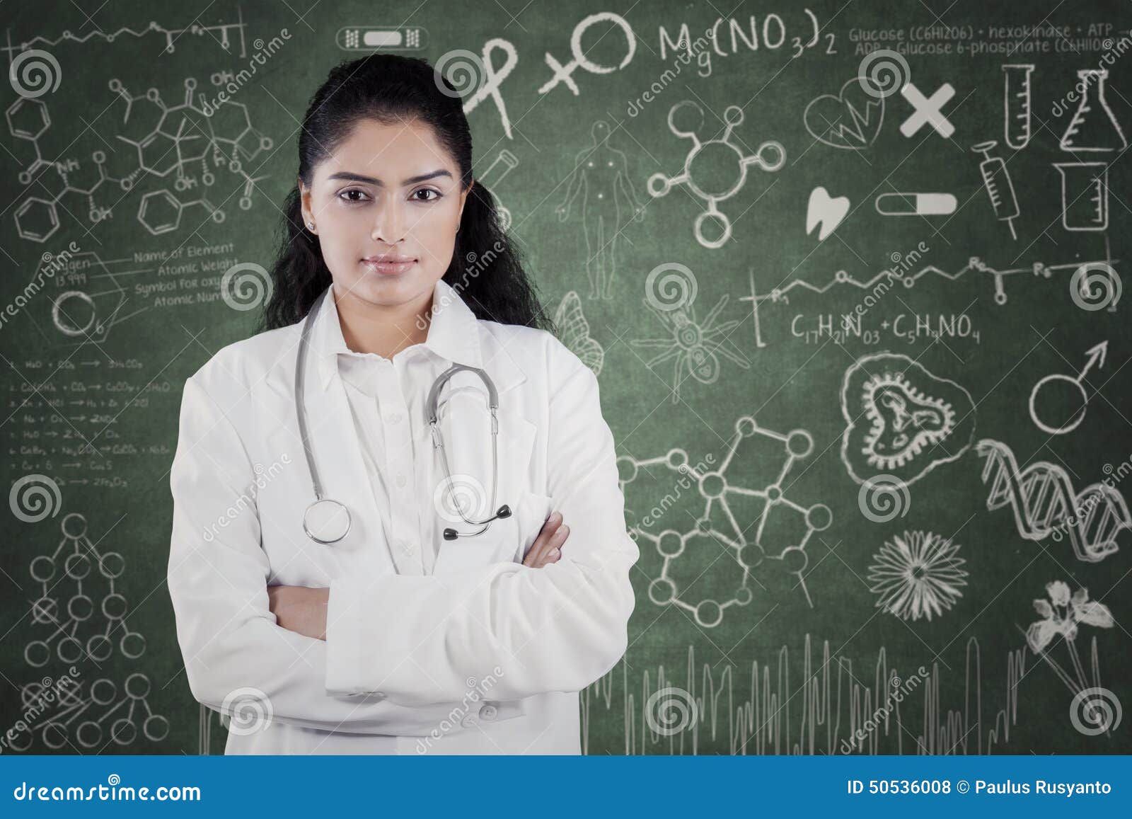 Doctor with Scribble on the Blackboard Stock Photo - Image of ...