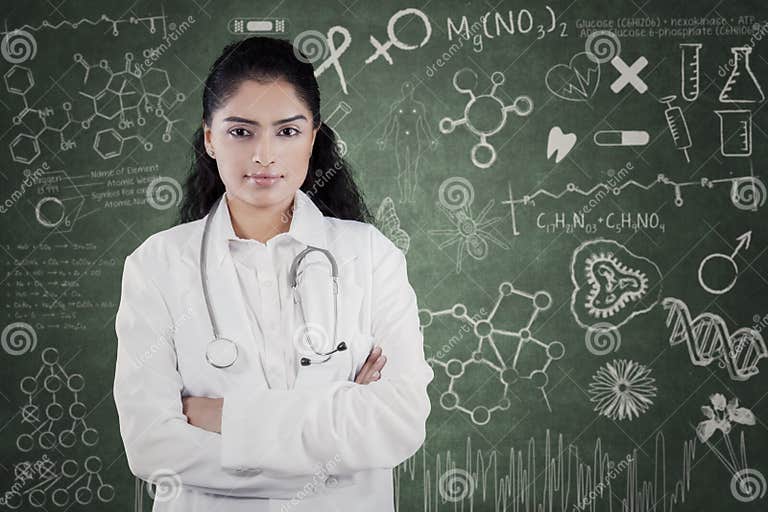 Doctor with Scribble on the Blackboard Stock Photo - Image of ...