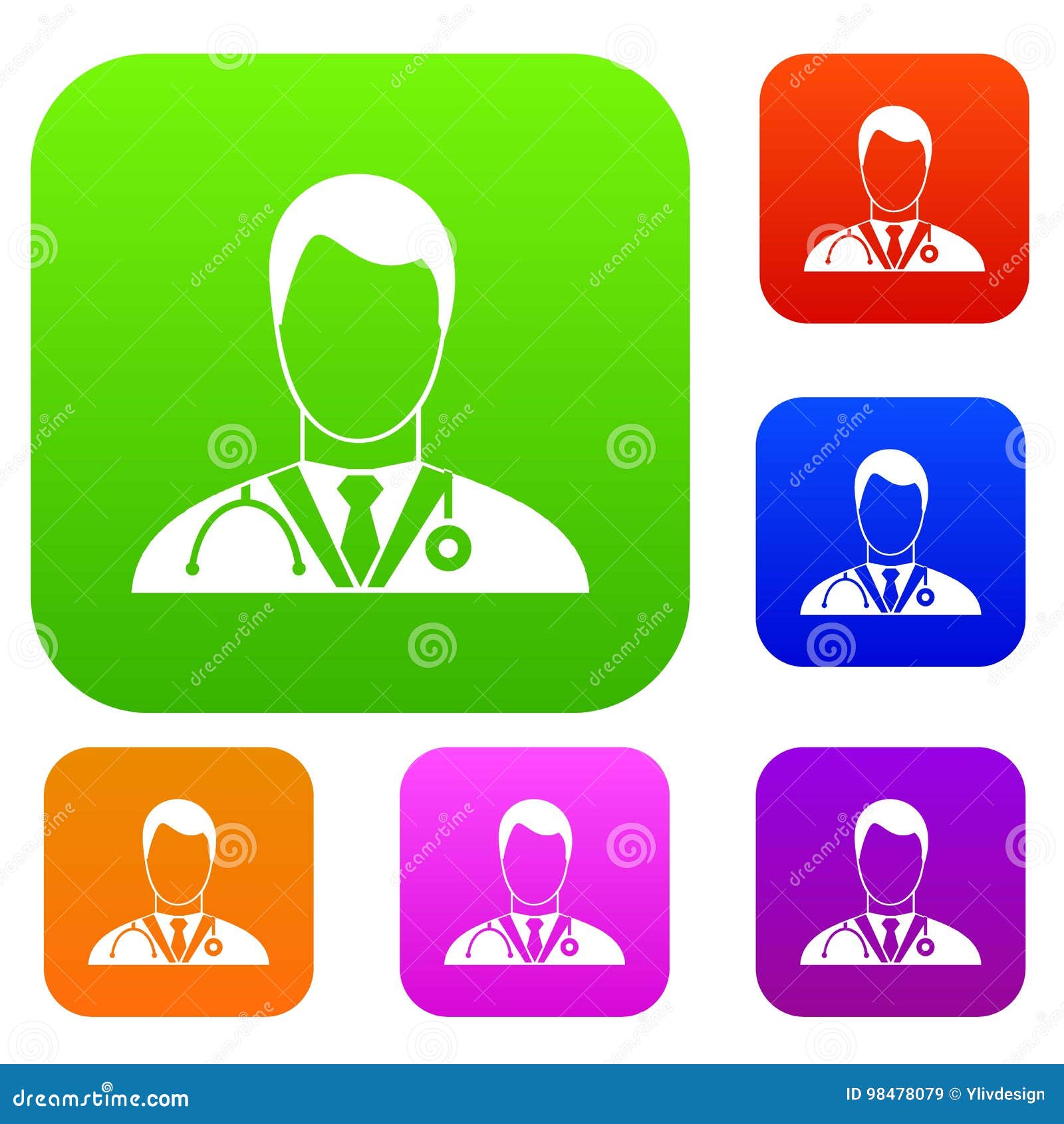 Doctor set collection stock vector. Illustration of illness - 98478079