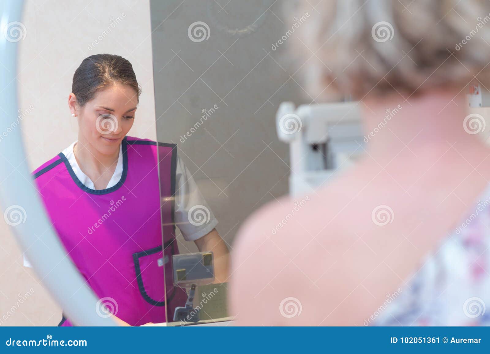 Doctor Setting Patient in Correct Position Stock Image - Image of ...