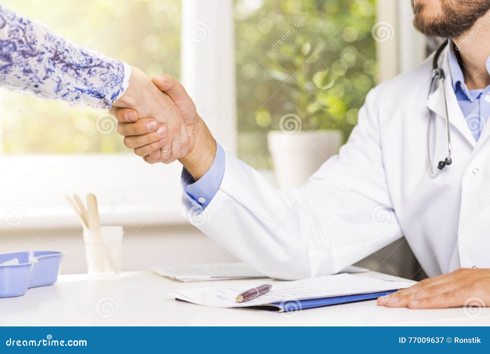 Doctor Shakes Hands with a Patient Stock Image - Image of physician ...