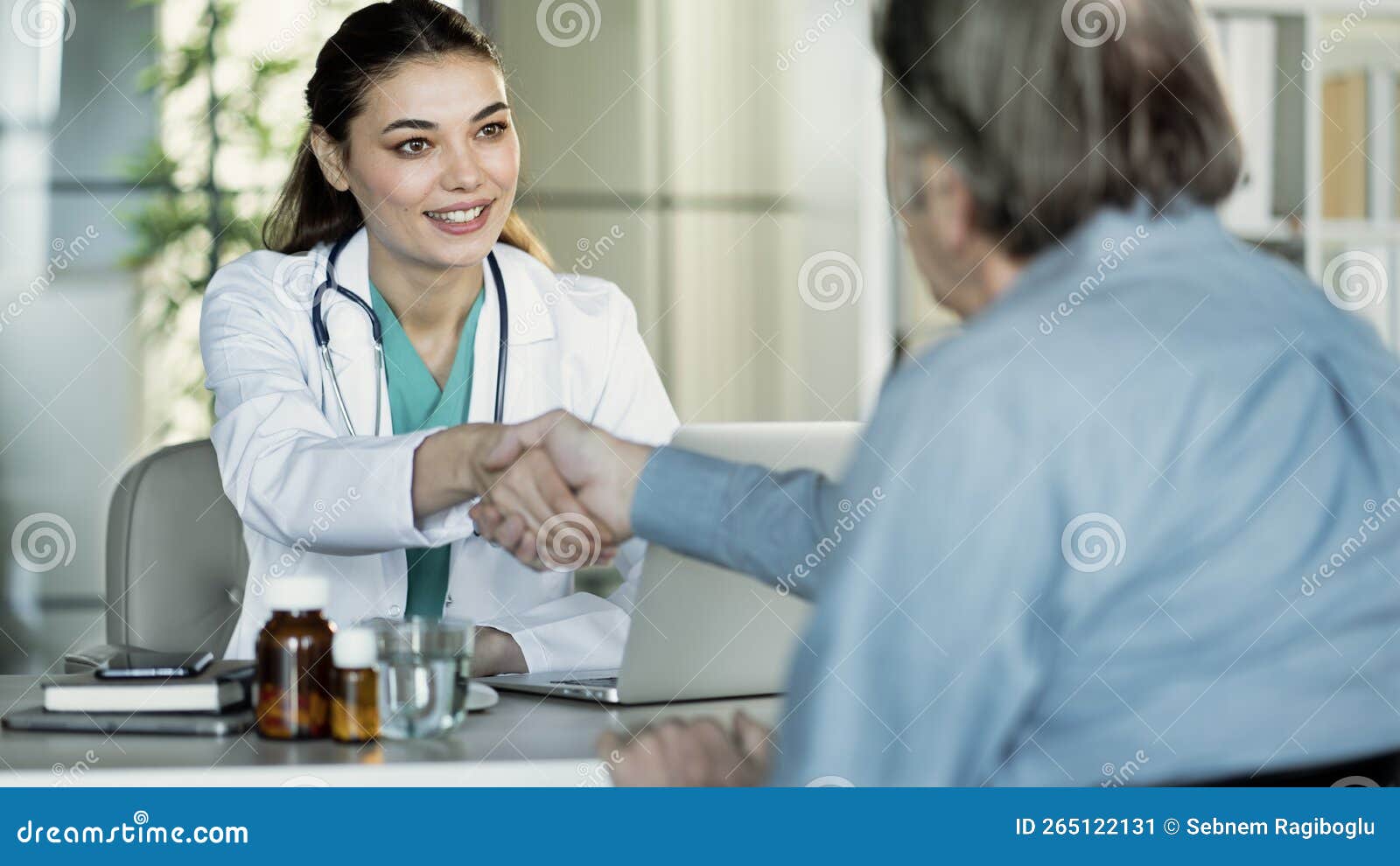 Doctor Shaking Hands with Patient Stock Image - Image of hand, elderly ...