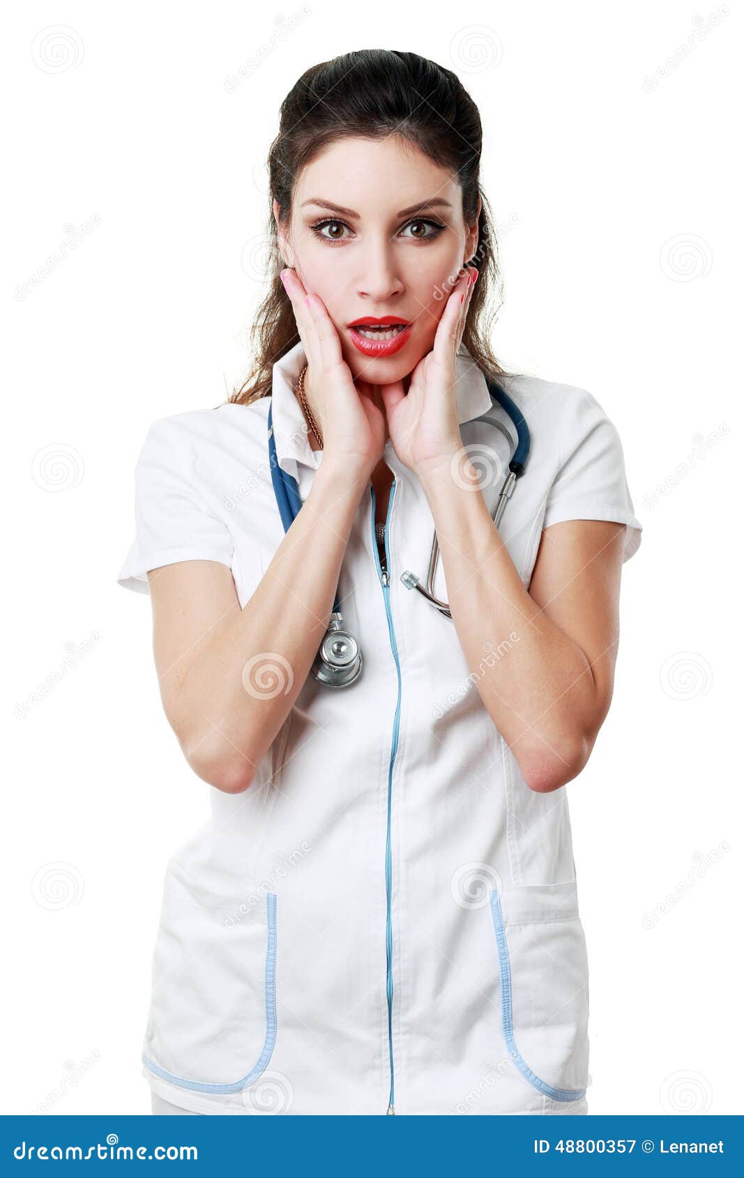 Doctor is shocked stock image. Image of hospital, isolated - 48800357