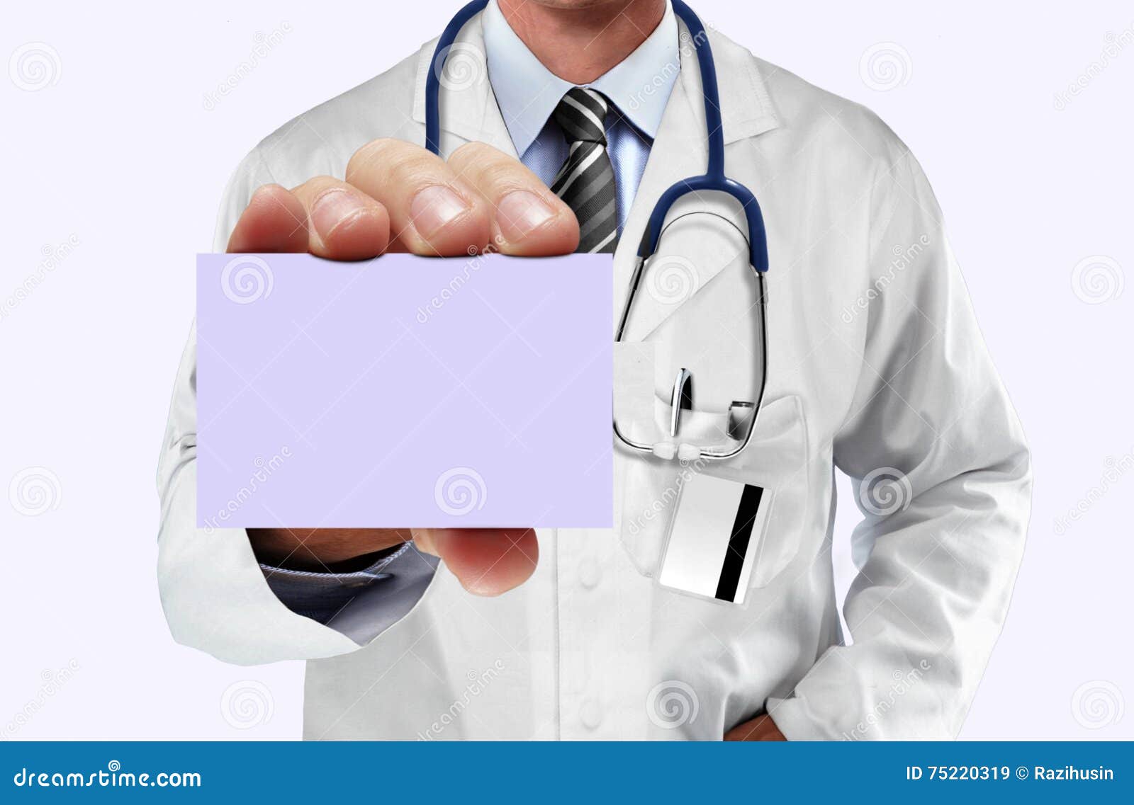 Doctor showing call card stock image. Image of male, show - 75220319