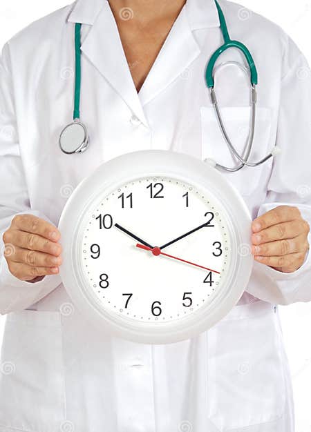 Doctor showing clock stock image. Image of appointment - 3863261