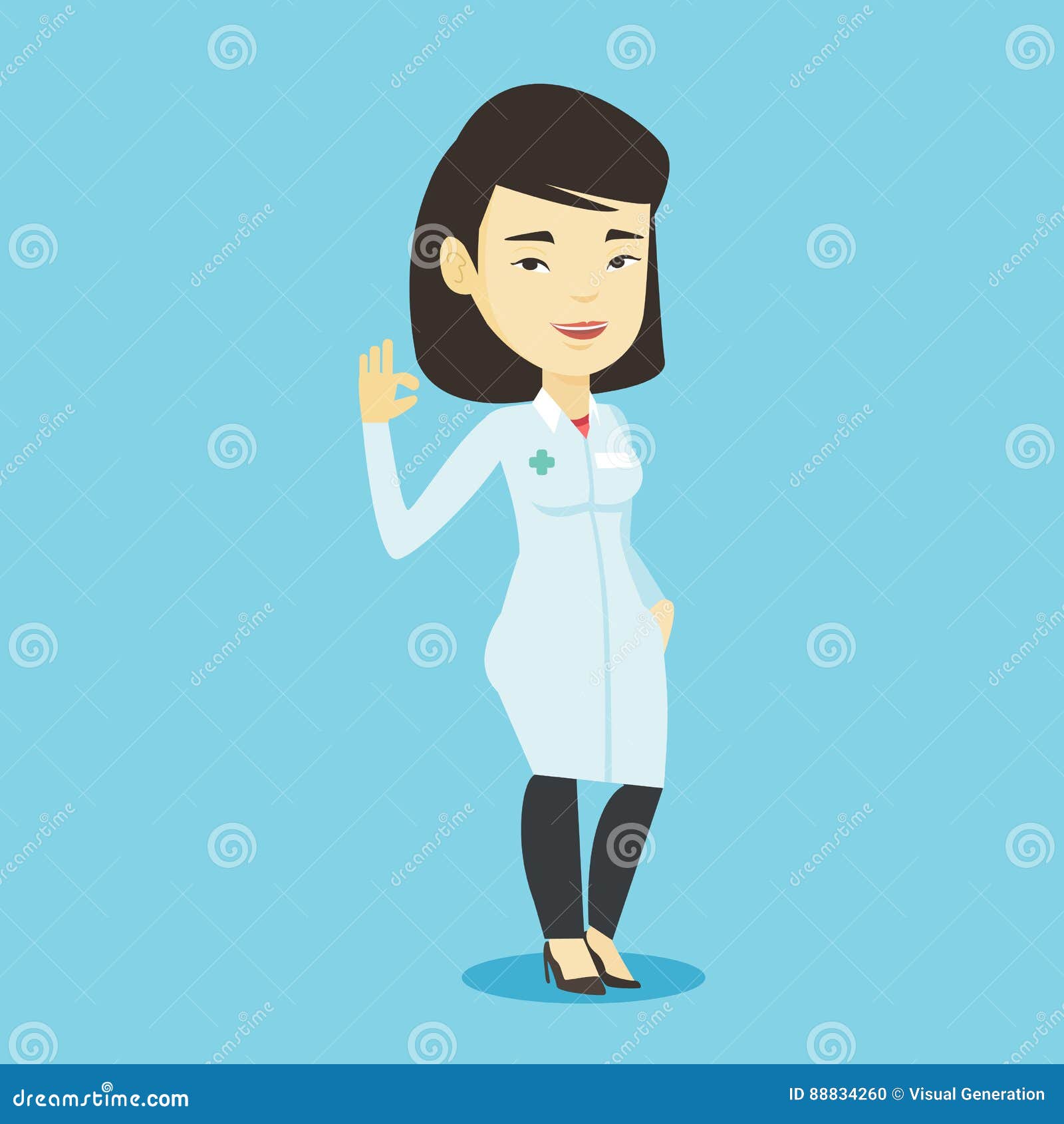 Happy Asian Doctor Showing Stock Illustrations – 66 Happy Asian Doctor ...