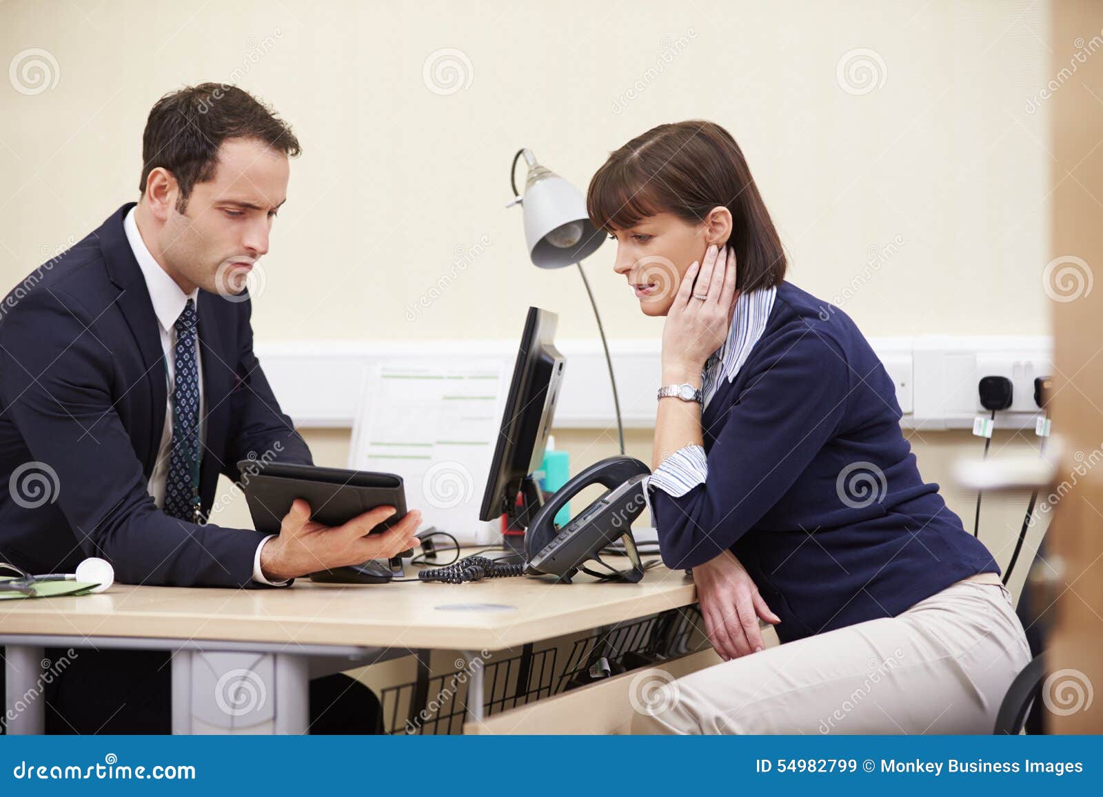 Doctor Showing Patient Test Results on Digital Tablet Stock Image ...