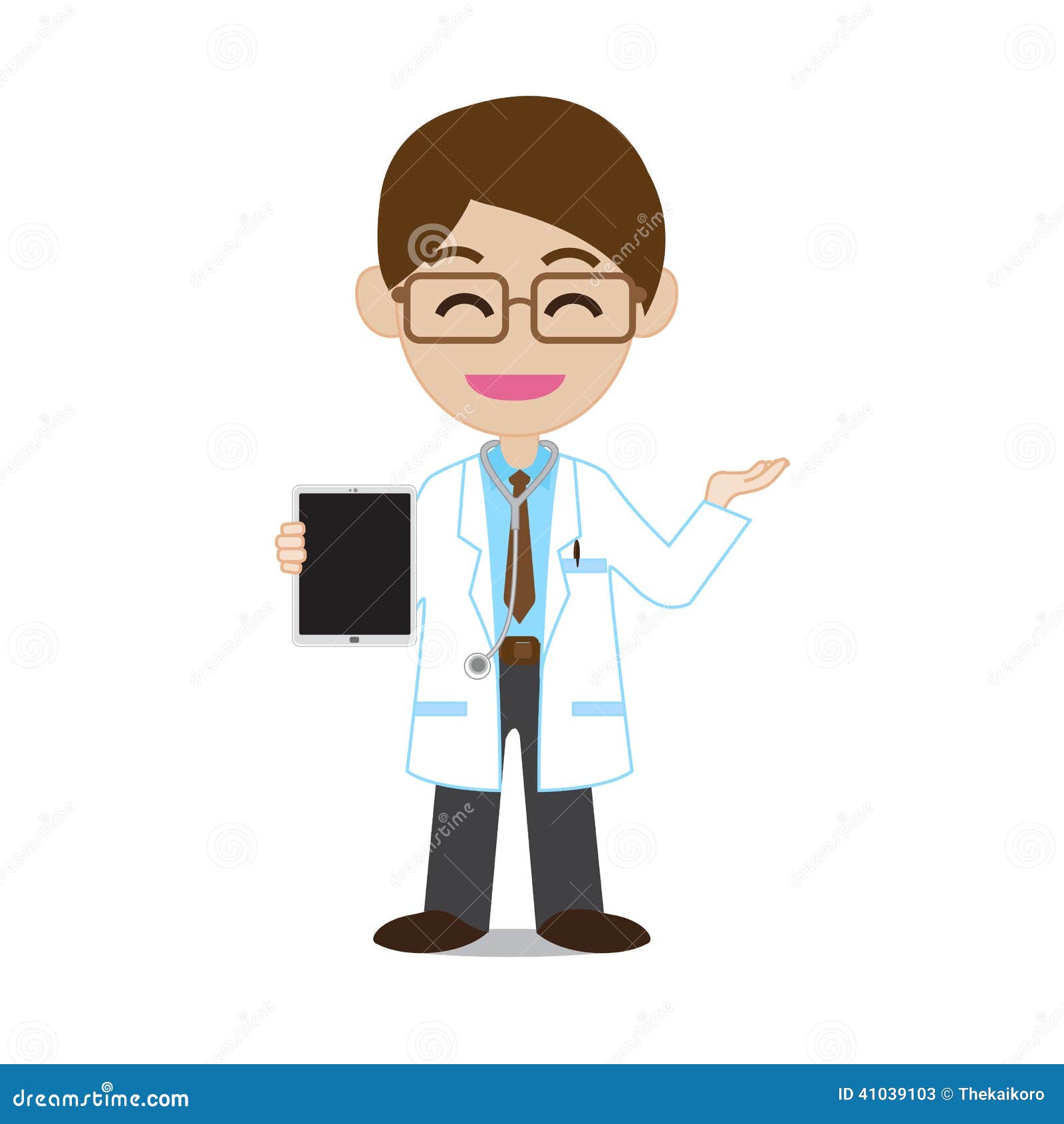 Doctor Showing tablet stock vector. Illustration of isolated - 41039103