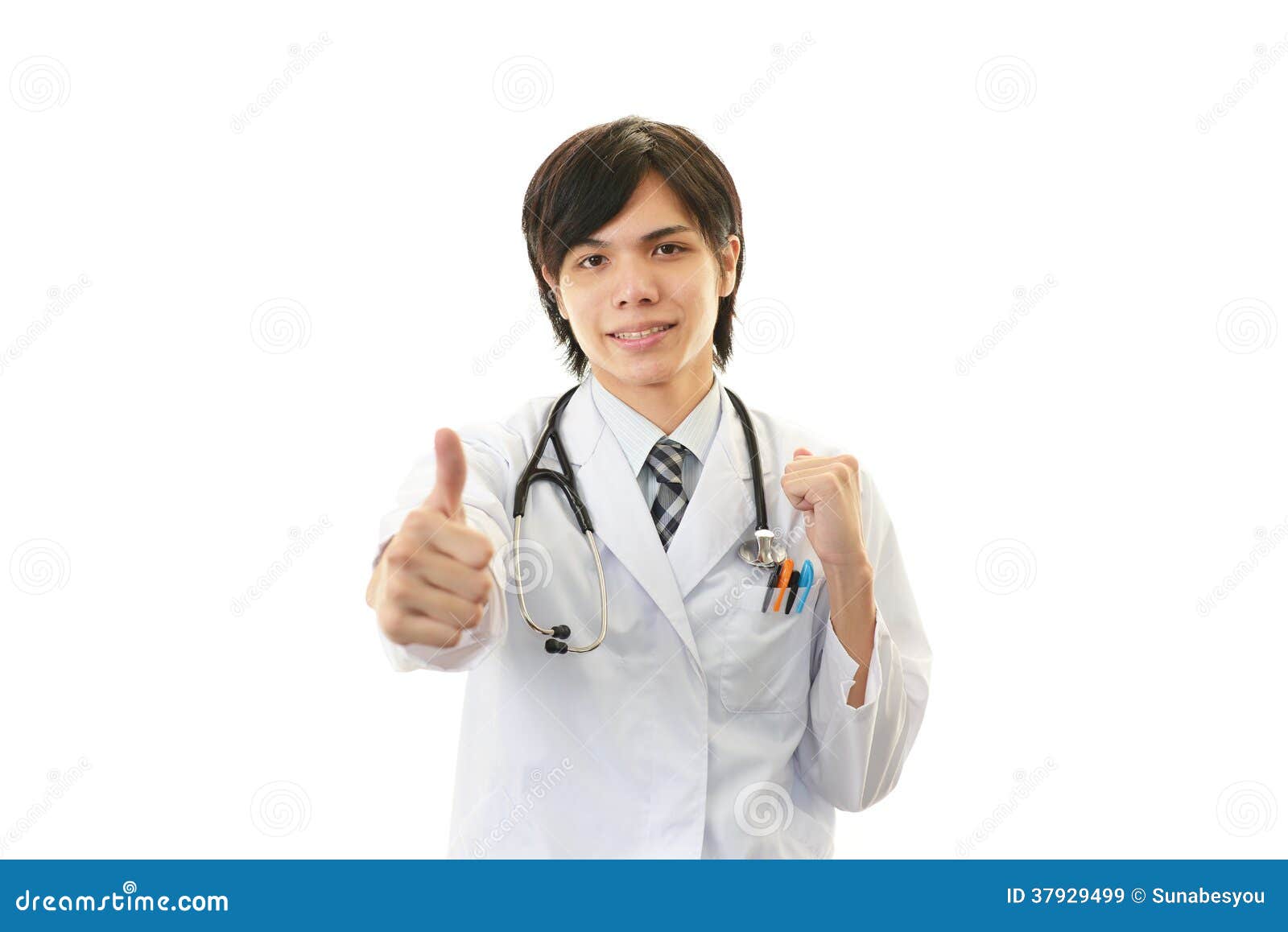 Doctor Showing Thumbs Up Sign Stock Image - Image of expression ...