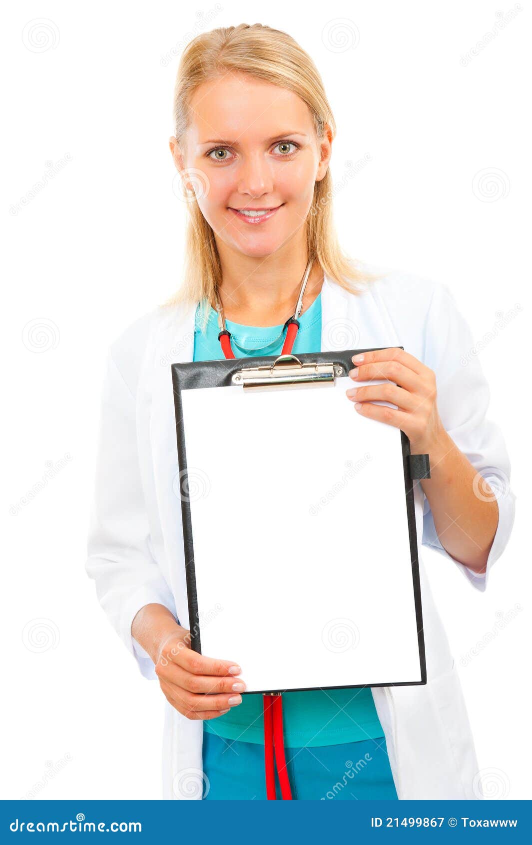 Doctor shows a file holder stock image. Image of cute - 21499867