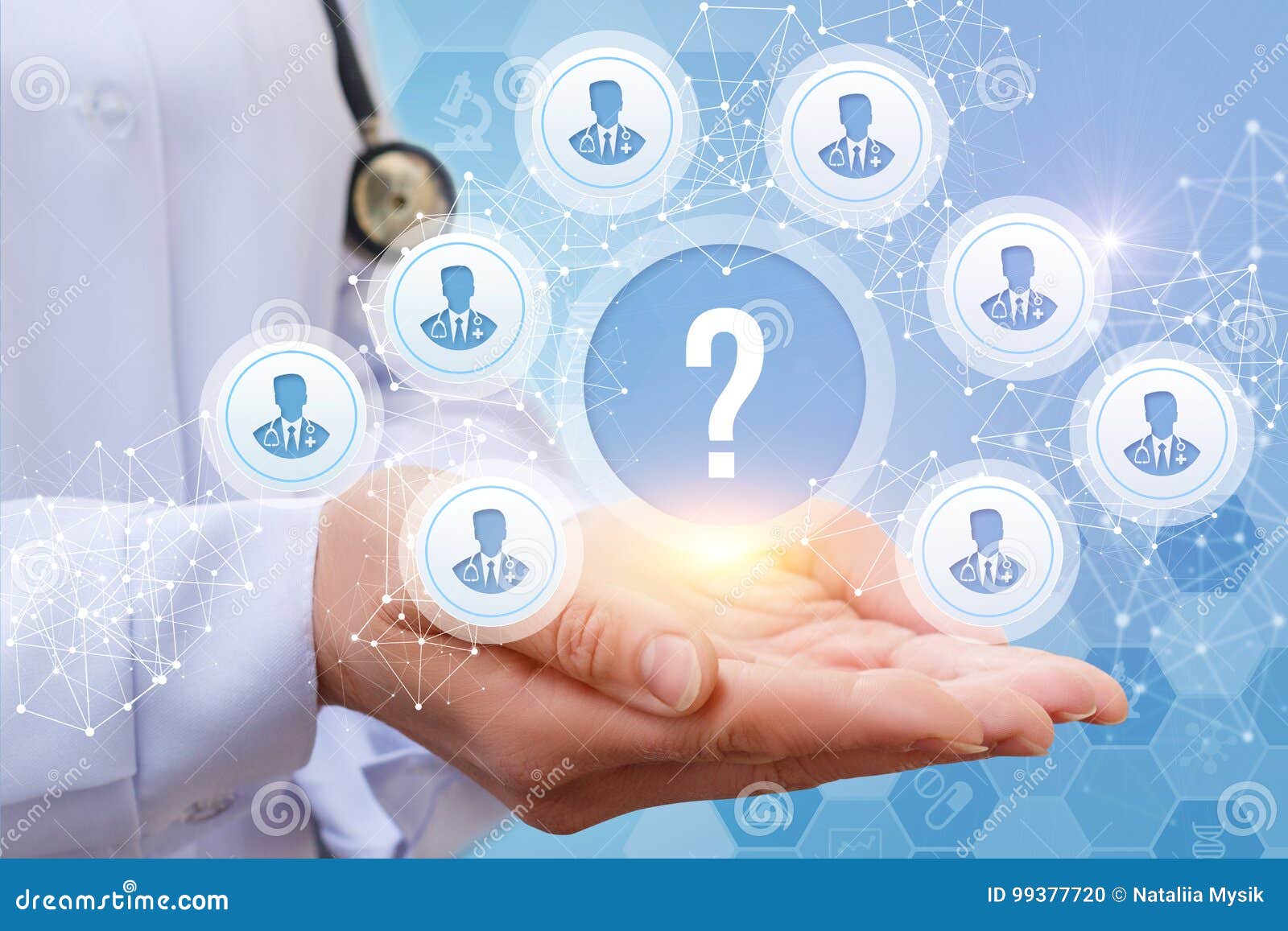 Doctor Shows in the Hands of Doctors, Solve the Problem. Stock Photo ...