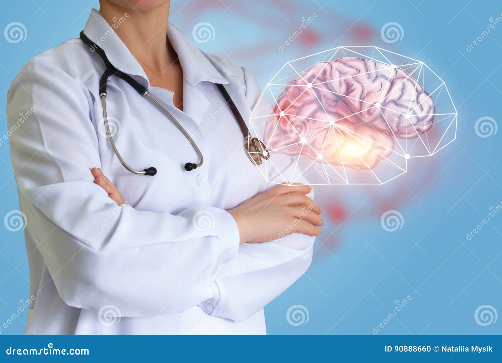Doctor Shows a Human Brain. Stock Photo - Image of medical, electronic ...