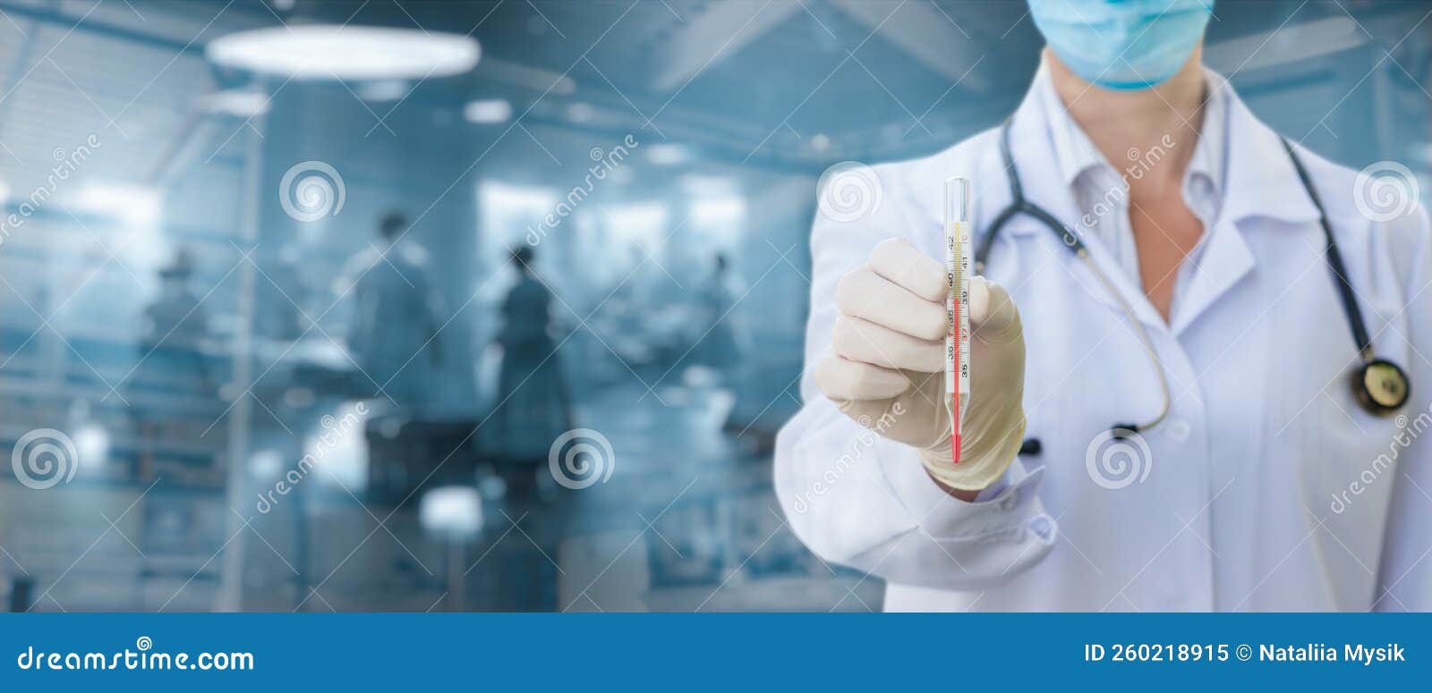 Doctor Shows a Thermometer with a Temperature Stock Image - Image of ...