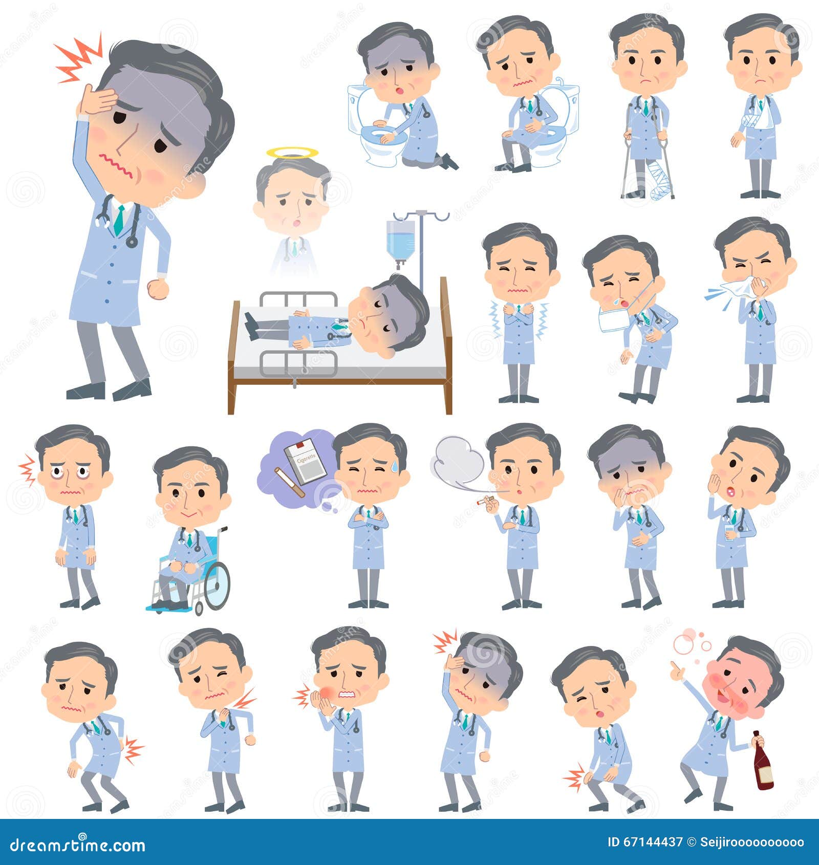Doctor About The Sickness Cartoon Vector | CartoonDealer.com #67144437