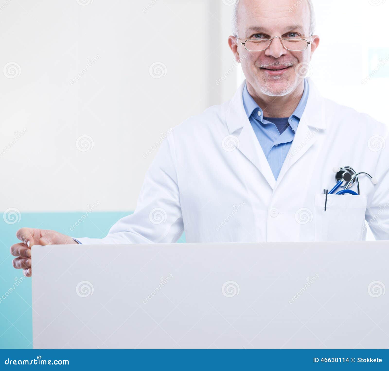 Doctor with sign stock photo. Image of positivity, clinic - 46630114