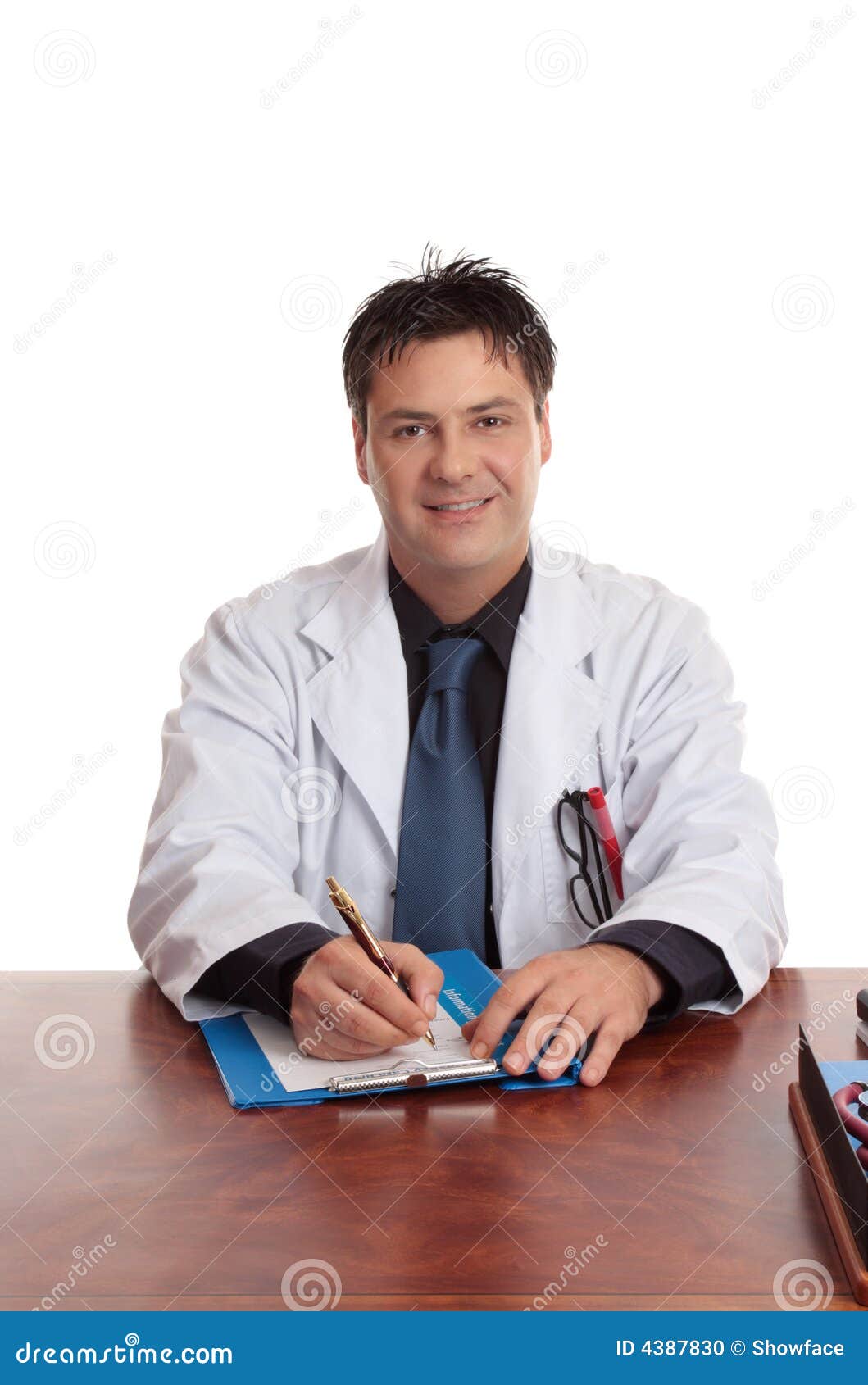 Doctor sitting at desk stock photo. Image of health, physician - 4387830