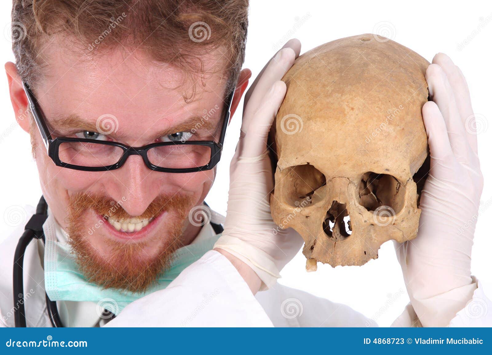 Doctor with skull stock image. Image of health, disease - 4868723