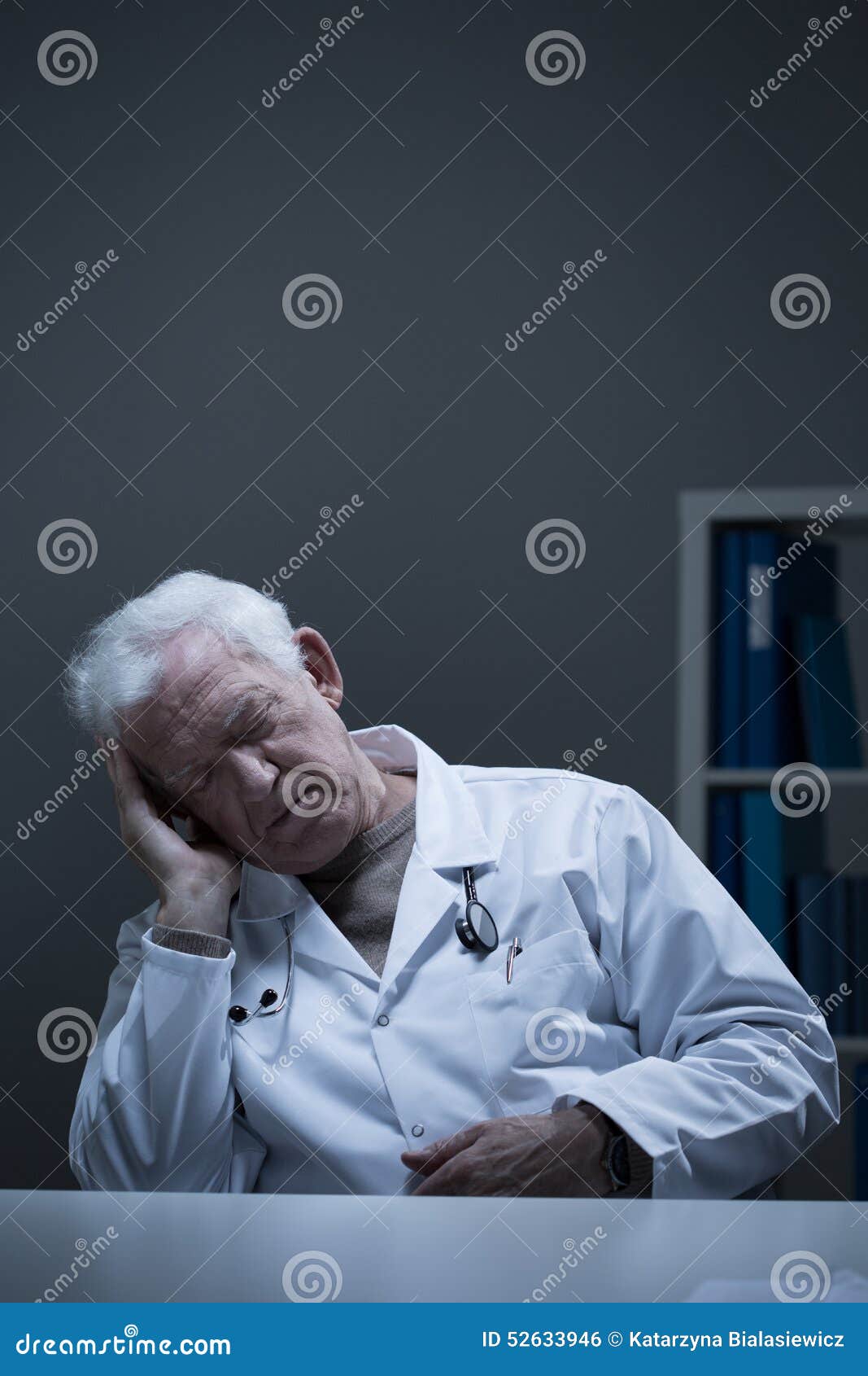 Doctor Sleeping in the Office Stock Photo - Image of elder, caucasian ...
