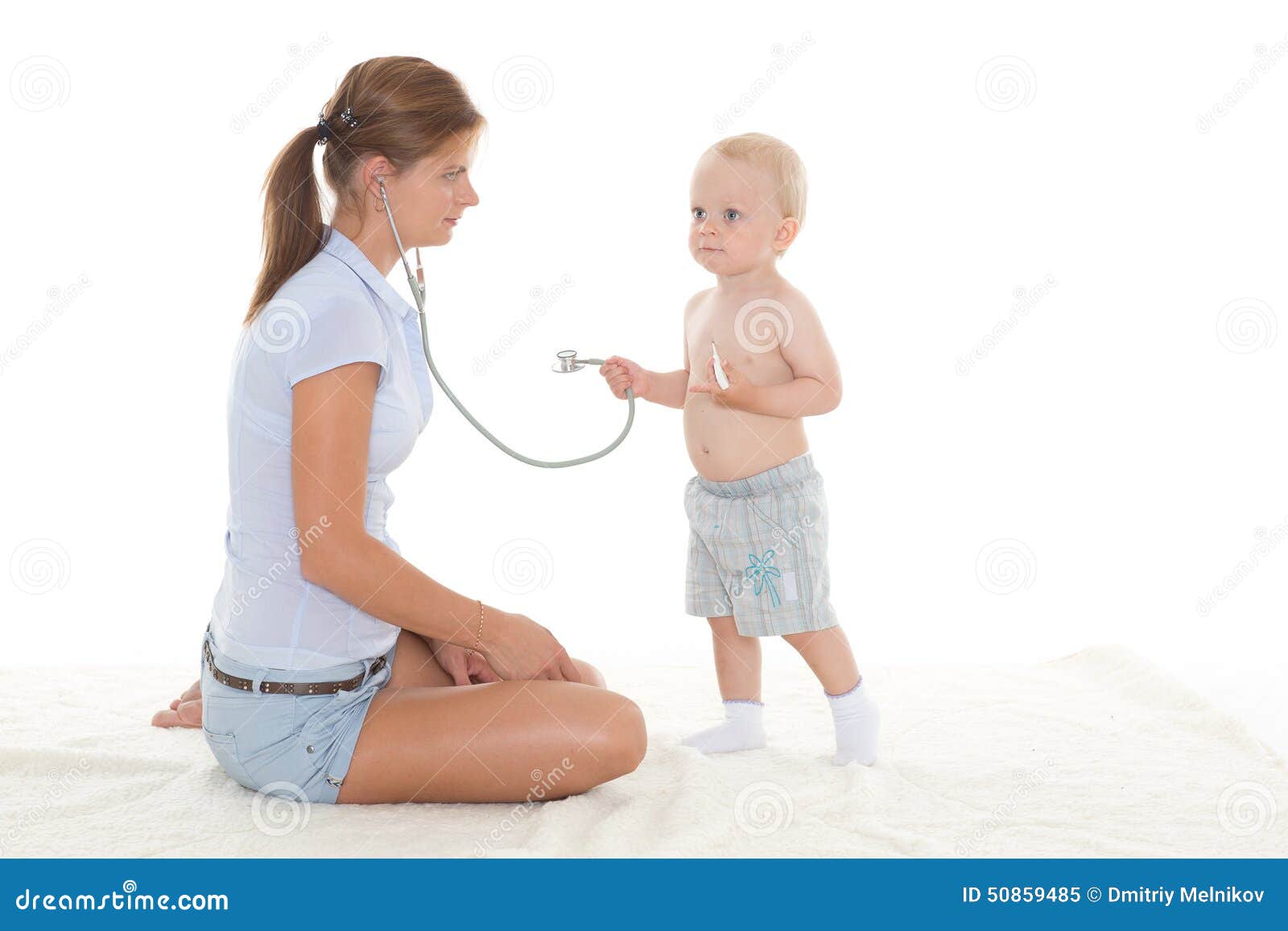 Doctor and small patient stock image. Image of childhood - 50859485
